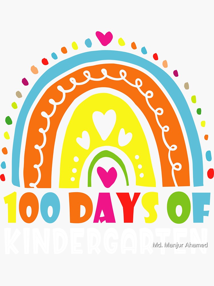 "100 Days of Kindergarten Rainbow 100th Days of School Teacher Student ...