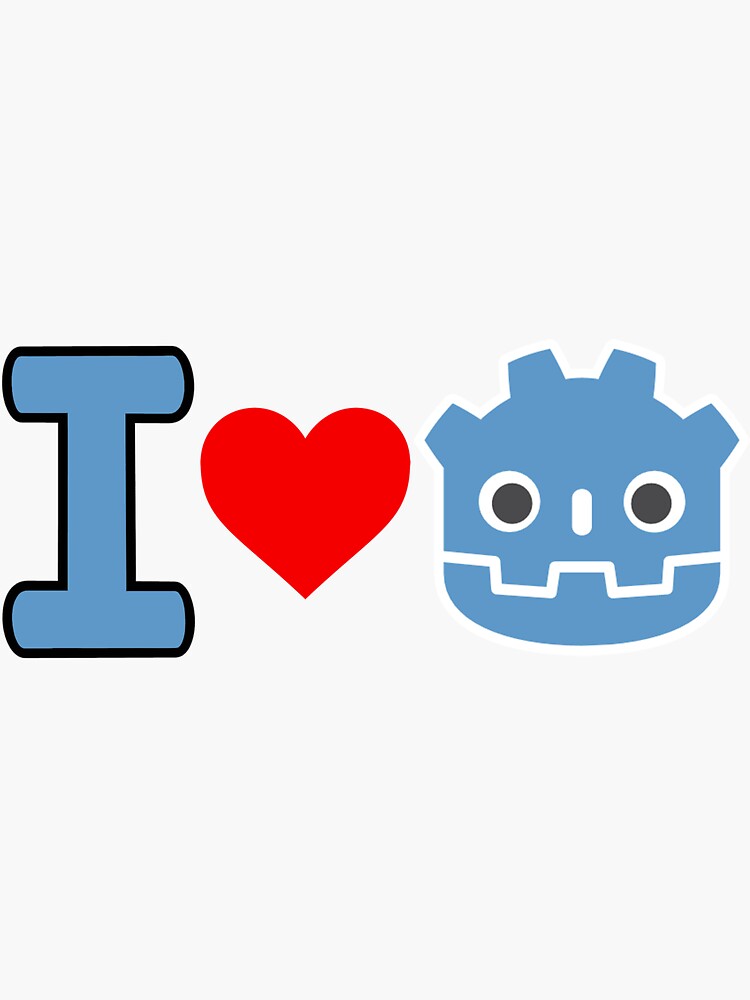 "I Love Godot" Sticker for Sale by Quenut | Redbubble