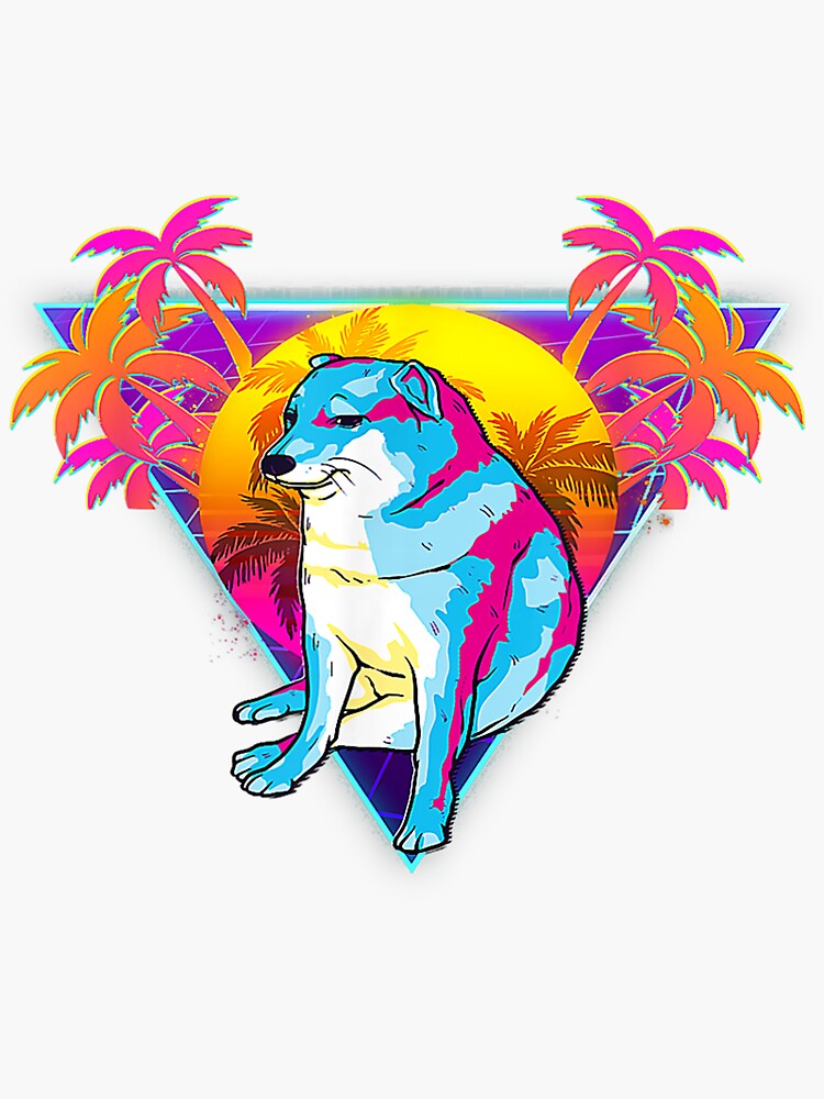 "Cheems Dog Funny Shiba Inu Dank Meme 80s Retro Vaporwave T-Shirt ...