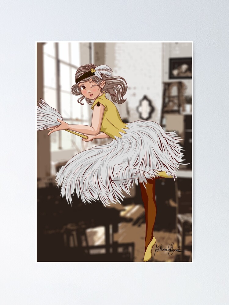 "Young Miss Feather" Poster for Sale by CathesCreate | Redbubble