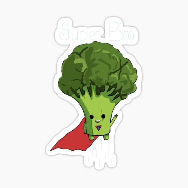 "SuperBro Cute Broccoli " Sticker for Sale by BigFatMistake | Redbubble