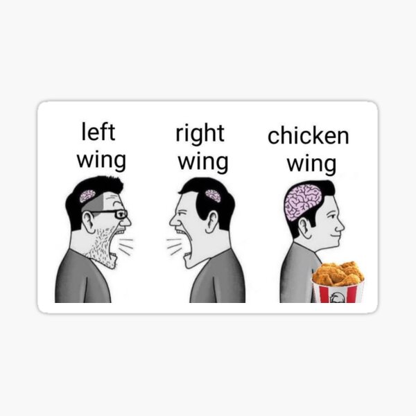 "Left Right Chicken Wing" Sticker for Sale by Funnydankmemes | Redbubble