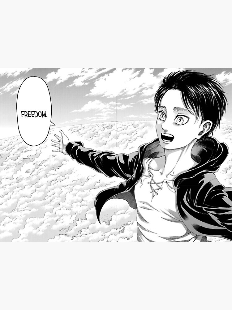 "Freedom - Eren Yeager Manga Panel Attack on Titan" Poster by ...