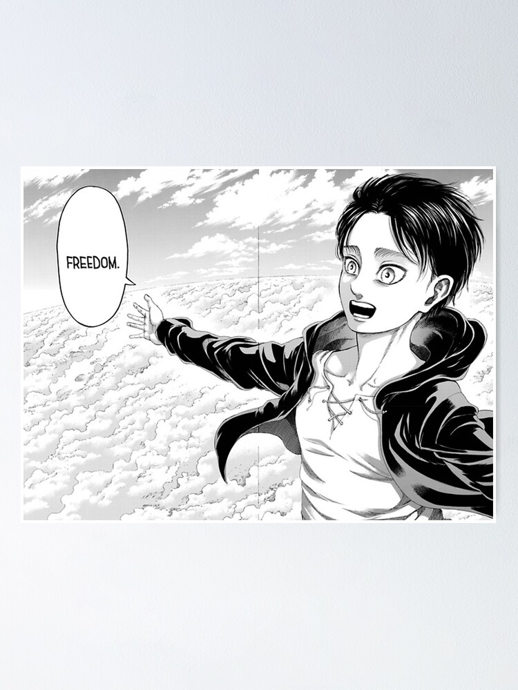 "Freedom - Eren Yeager Manga Panel Attack on Titan" Poster by ...