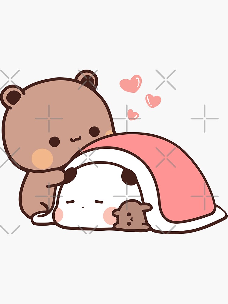 "PANDA BEAR HUGS LOVE" Sticker by dev-ilyass | Redbubble