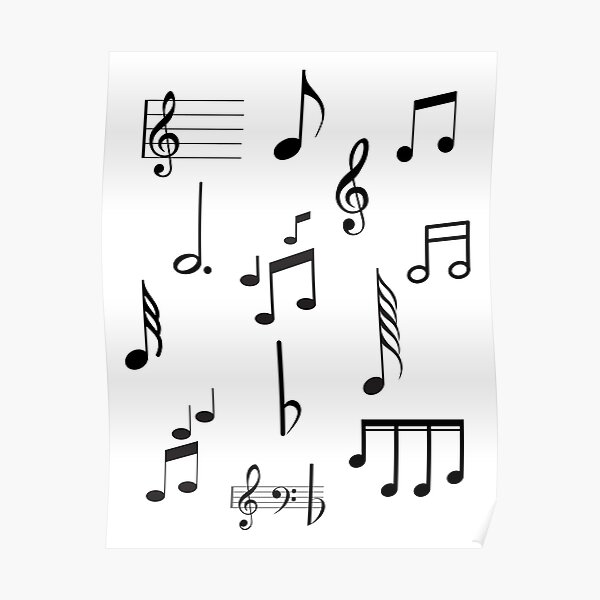 "MUSICAL NOTES" Poster for Sale by hoodiebop2022 | Redbubble
