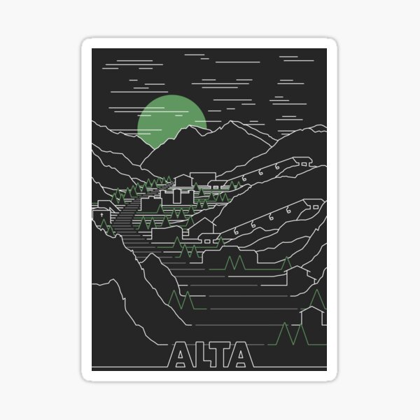 "Alta Utah Ski Resort Art - Ski Utah, Greatest Snow on Earth!" Sticker ...