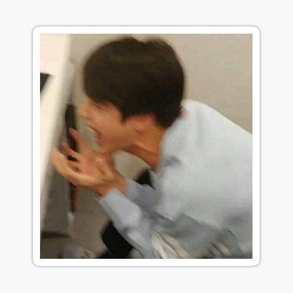 "Screaming Jin Meme" Sticker by potatosaladd | Redbubble