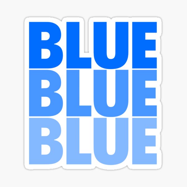 "BLUE Color Simple Simple Plain Text" Sticker for Sale by EROSCO ...