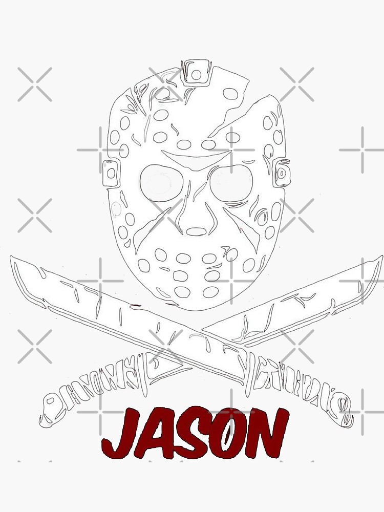 "Jason Voorhees Logo" Sticker for Sale by moonmarketstore | Redbubble