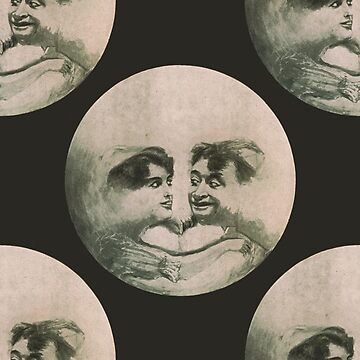 "victorian moon faces optical illusion" Canvas Print for Sale by ...