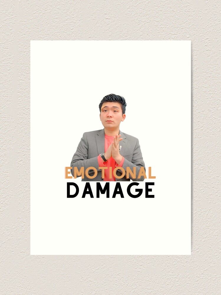 "EMOTIONAL DAMAGE Funny meme " Art Print for Sale by JustRICKit | Redbubble