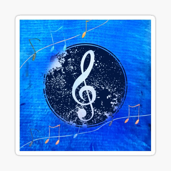 "Music Note in Blue" Sticker for Sale by Project182500 | Redbubble