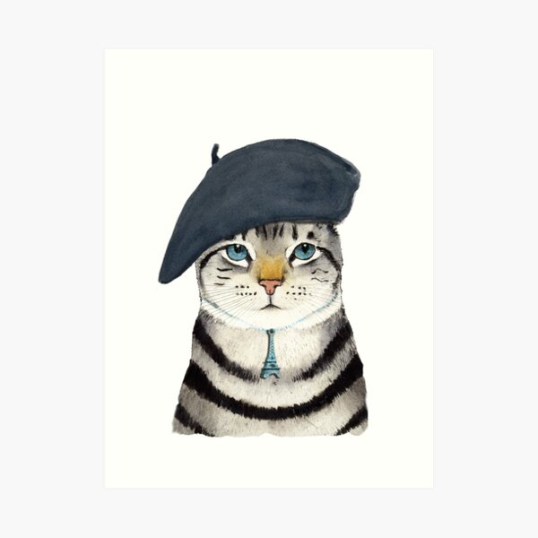 "Charming French Cat " Art Print for Sale by timelessfancy | Redbubble