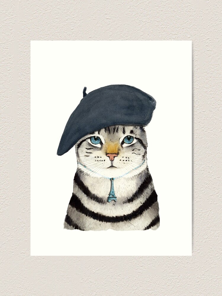 "Charming French Cat " Art Print for Sale by timelessfancy | Redbubble