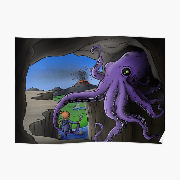 "Lejla and the octopus" Poster by justmona | Redbubble