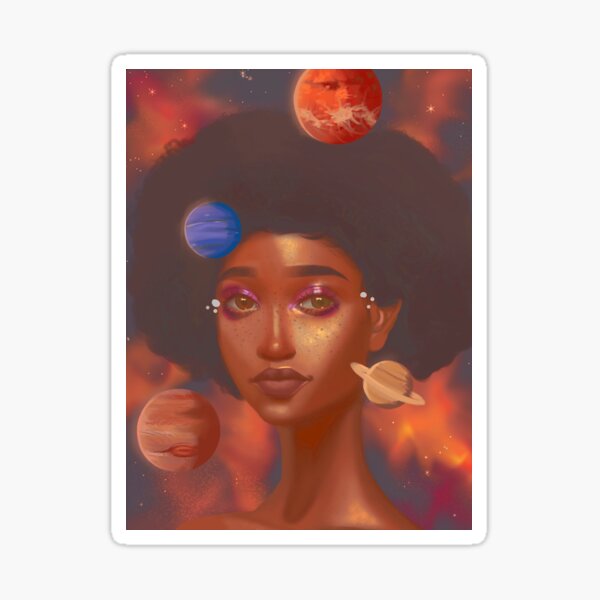 "Luminous Astro Girl" Sticker by CenayesSpace | Redbubble
