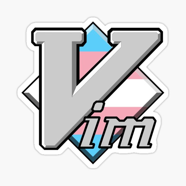 "Vim logo w/ trans flag" Sticker for Sale by queerbit | Redbubble
