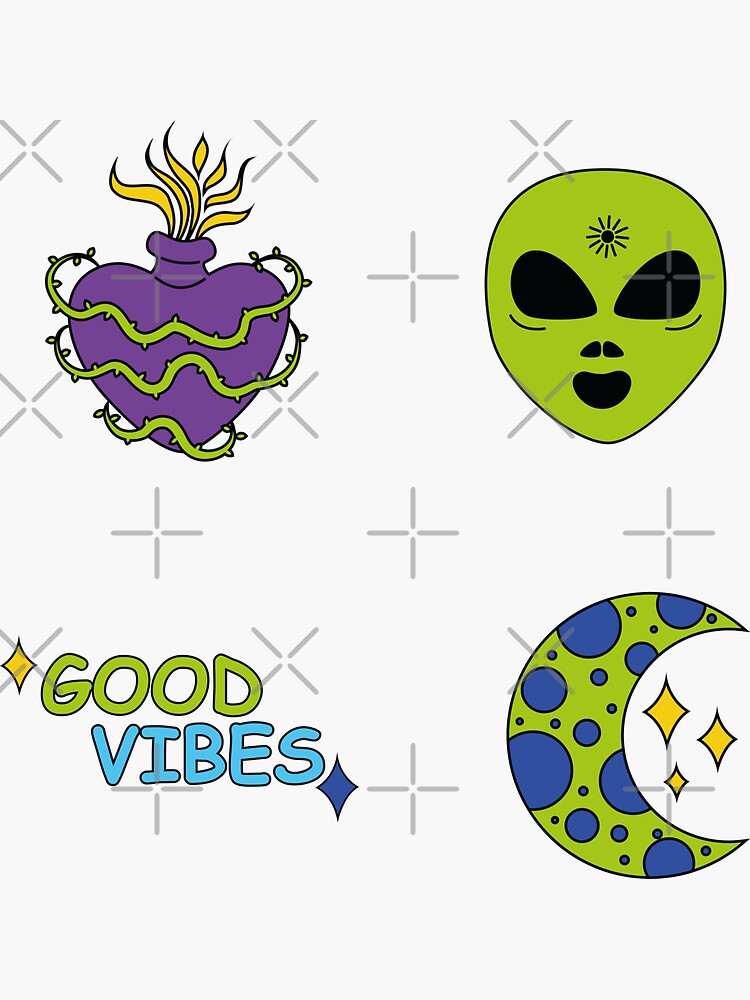 "Trippy Psychedelic Alien Sticker pack" Sticker for Sale by Houd ...
