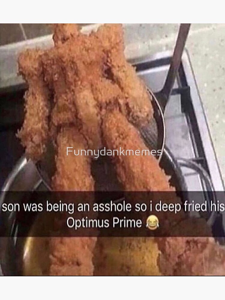 "Optimus served in his deep fried prime." Sticker for Sale by ...