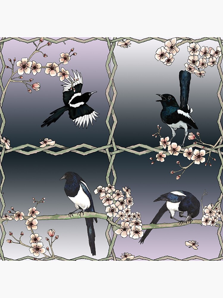 "Four Magpies" Poster for Sale by WildBirdArt | Redbubble