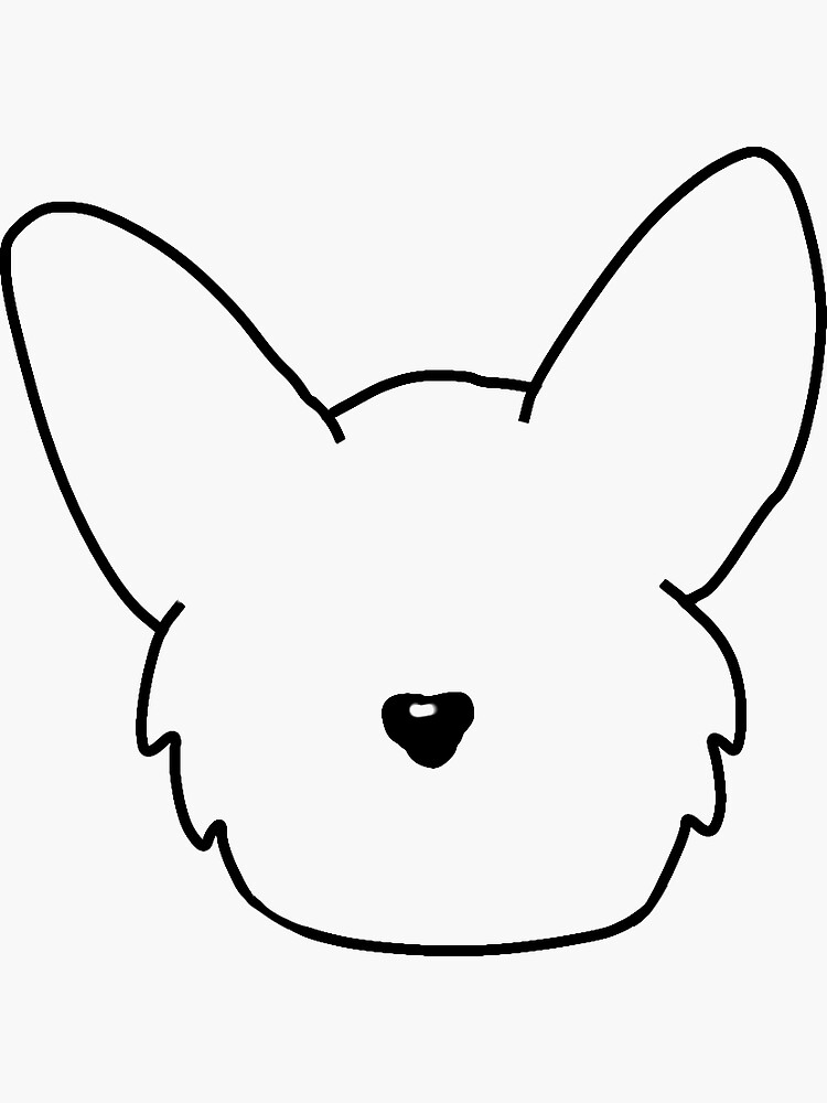 "Corgi outline transparent sticker" Sticker by Brittvans | Redbubble