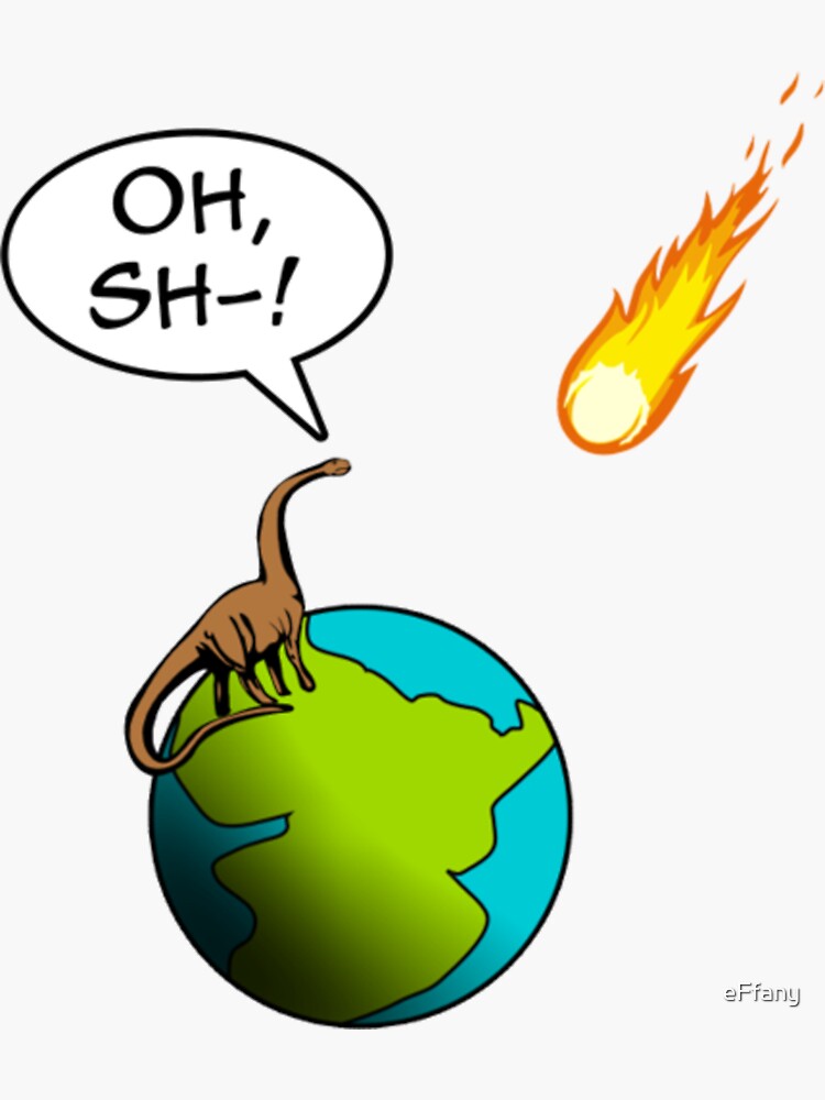 "Dinosaur & Asteroid Comic" Sticker for Sale by eFfany | Redbubble