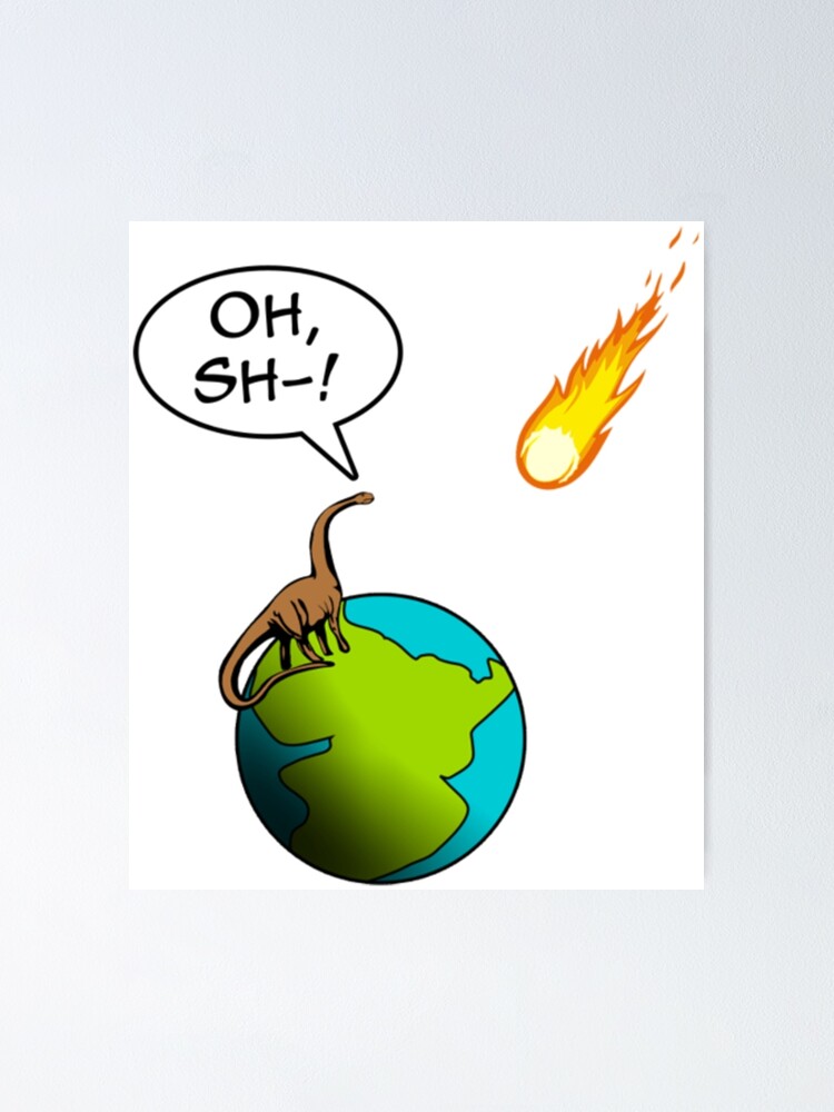 "Dinosaur & Asteroid Comic" Poster for Sale by eFfany | Redbubble