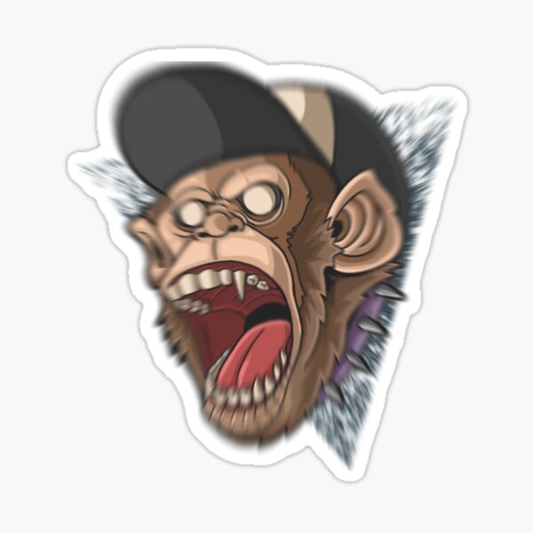 "Angry Monkey" Sticker for Sale by KEEP-LISTENING | Redbubble