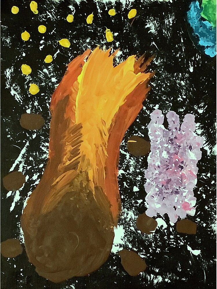"Outer Space Abstract Painting With Meteor and magical Stars " Sticker ...