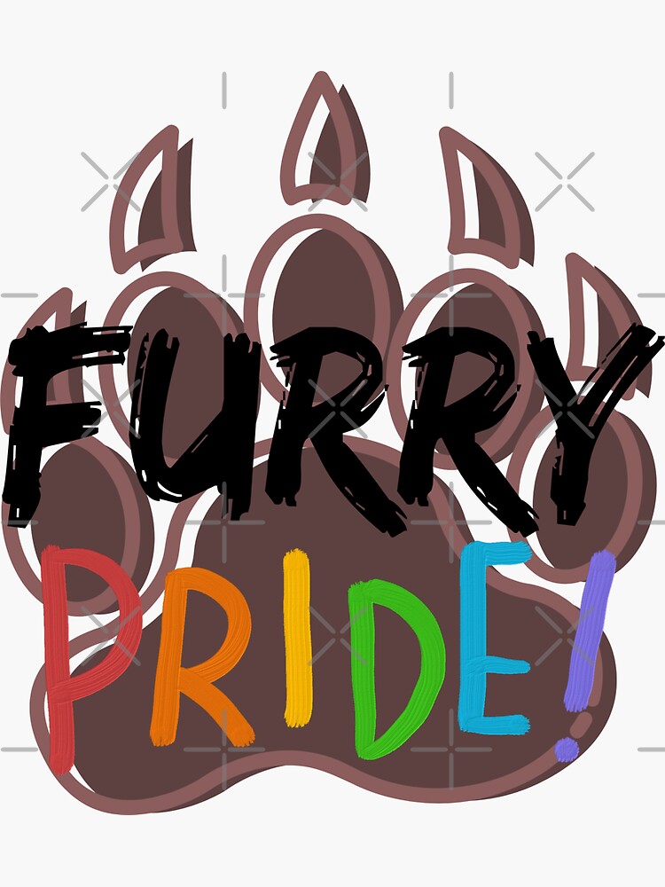 "Furry PRIDE Graphic Gay Bi Trans LGBT Furry - Rainbow" Sticker for ...