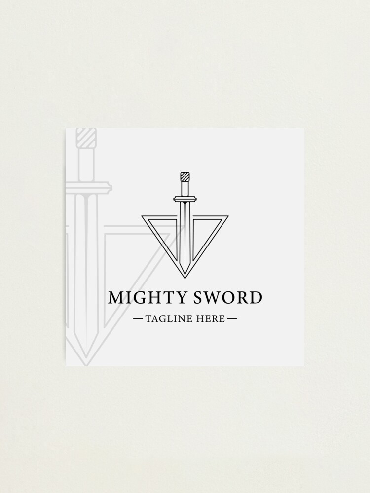 "sword logo line art simple minimalist vector illustration template ...