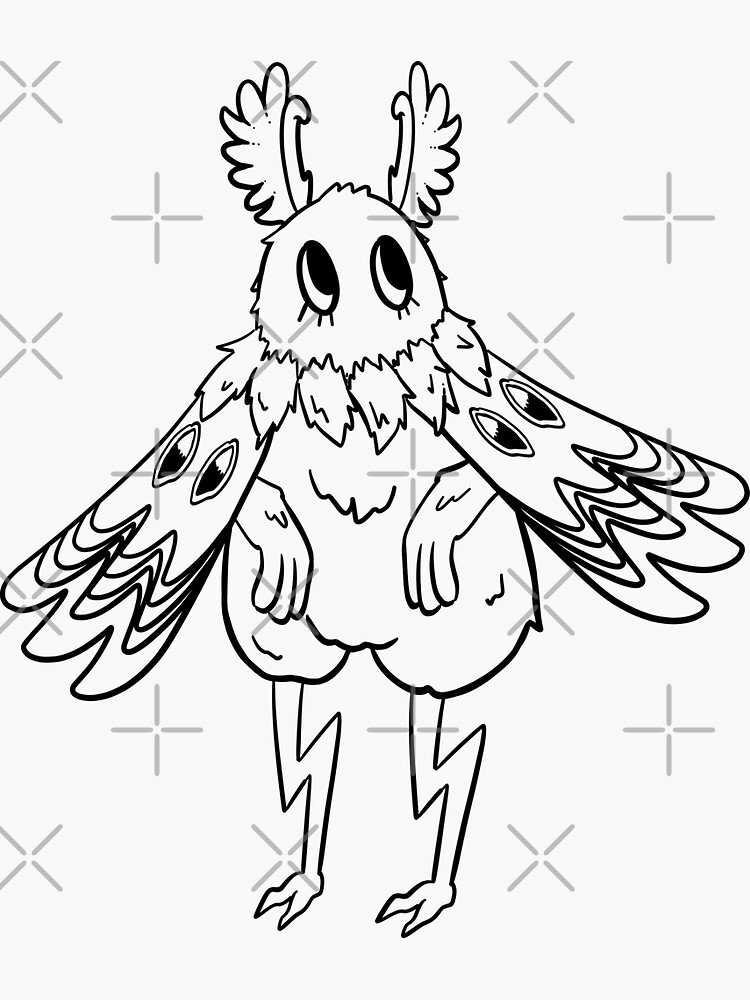 "Moth Man" Sticker for Sale by CryptidTattoos | Redbubble