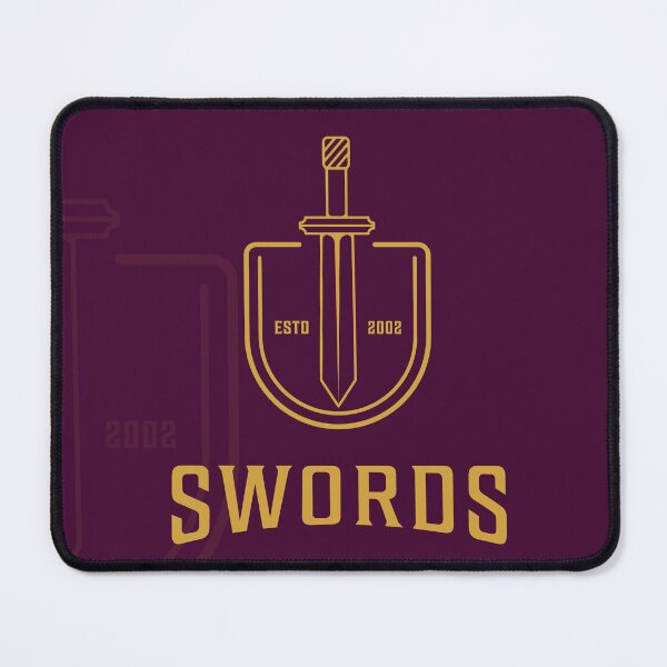 Alfombrilla de ratón «espada y escudo logo línea arte simple ...