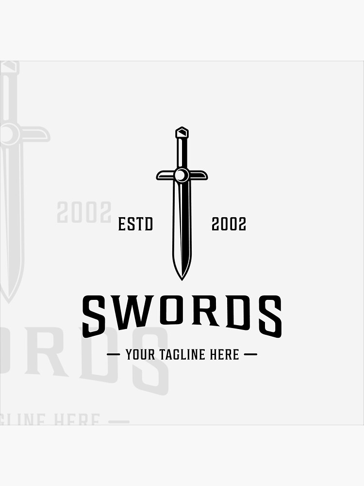 Póster «espada logo vintage vector ilustración plantilla icono diseño ...