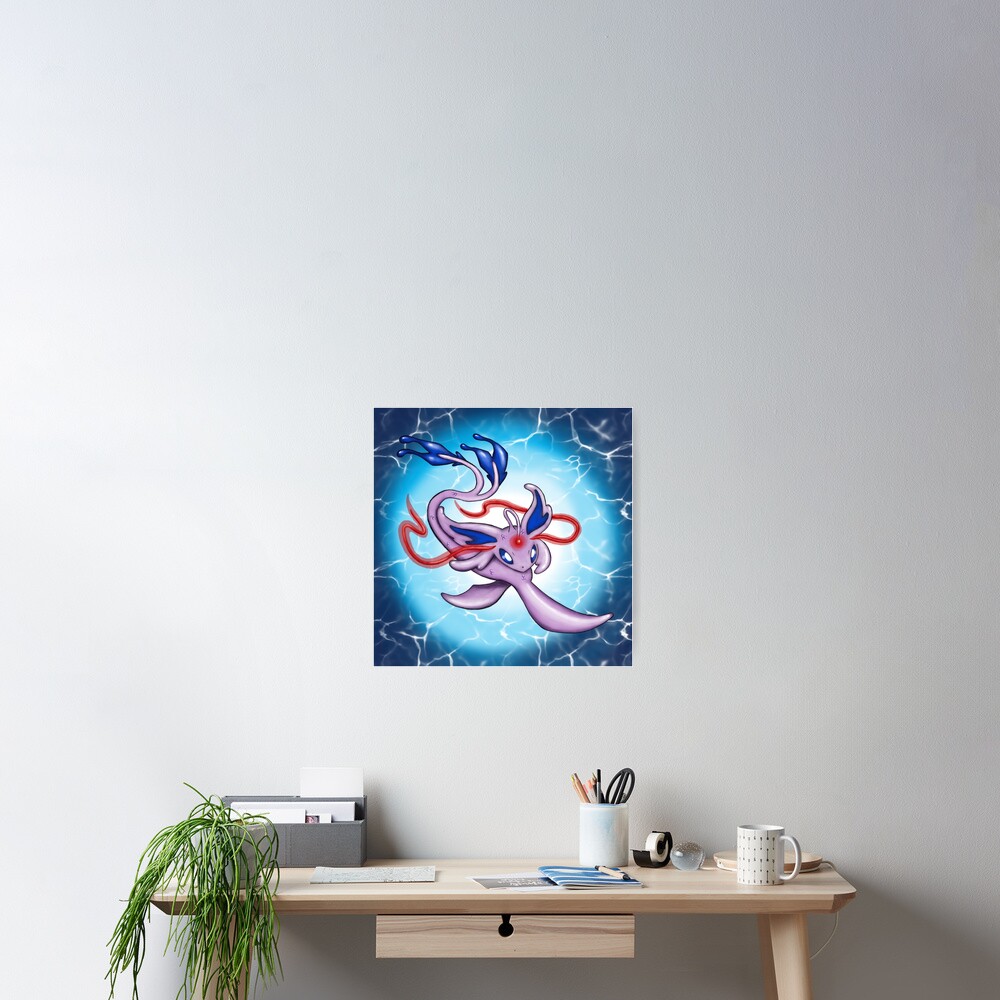 "Kaze Kitsune Mermaid" Poster for Sale by SandraDeandaART | Redbubble