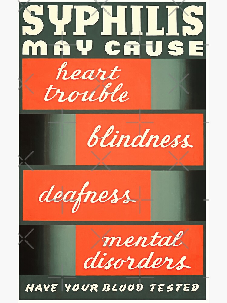 "Restored WPA Public Health Poster for Syphilis Awareness - Green ...