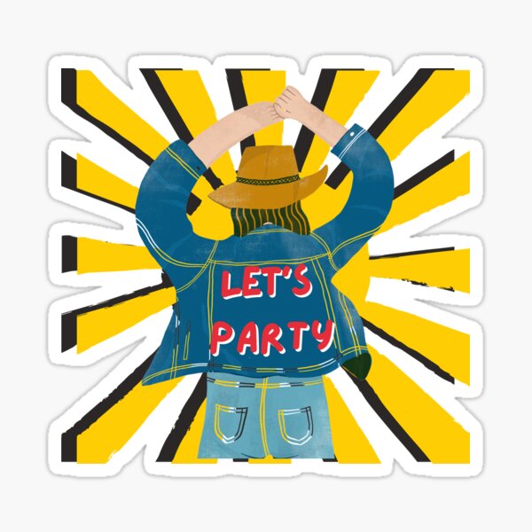 "Let's Party" Sticker for Sale by Nyomans14 | Redbubble