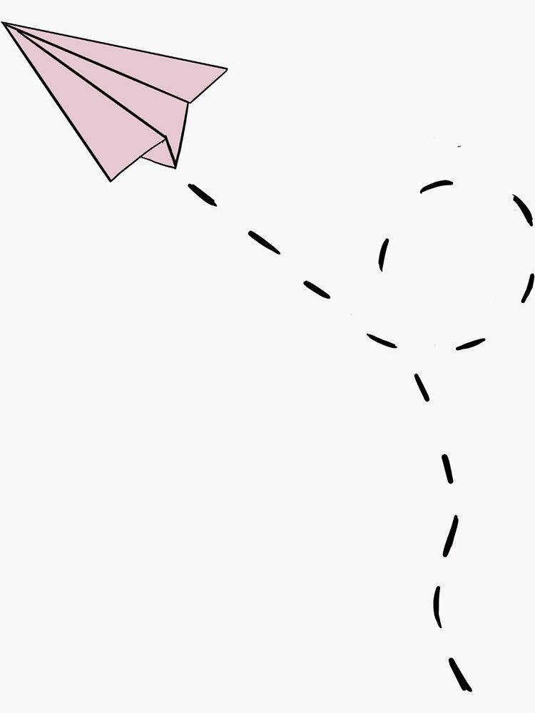 "Pink Paper Airplane" Sticker by leafletstudio | Redbubble