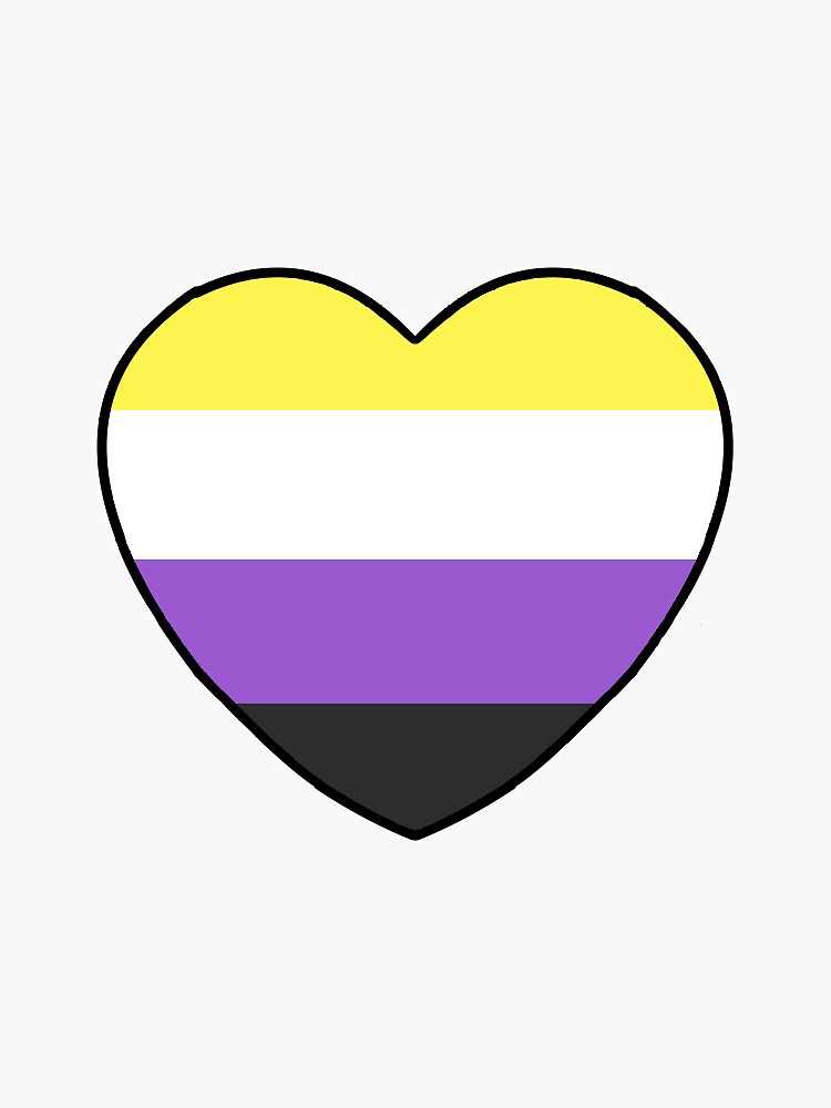 "Enby Nonbinary LGBTQIA Pride Heart" Sticker by NostalgiaCity | Redbubble