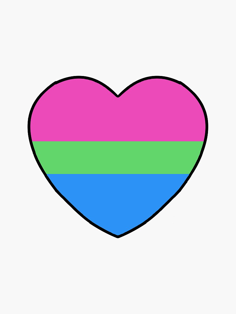 "Poly LGBTQIA Pride Heart" Sticker by NostalgiaCity | Redbubble
