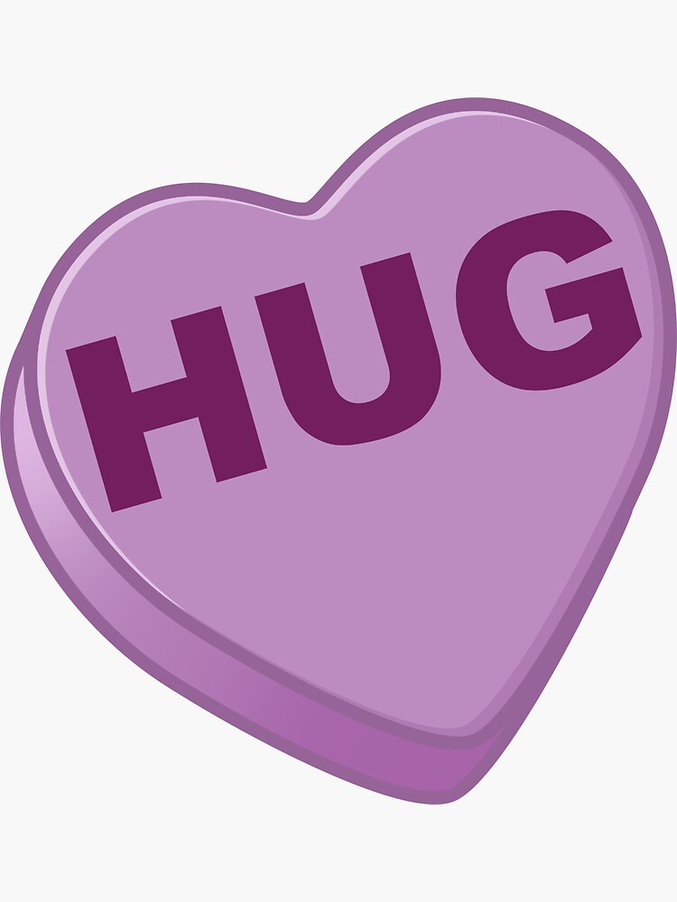 "Purple Hug Candy Heart" Sticker for Sale by kissnhugs | Redbubble