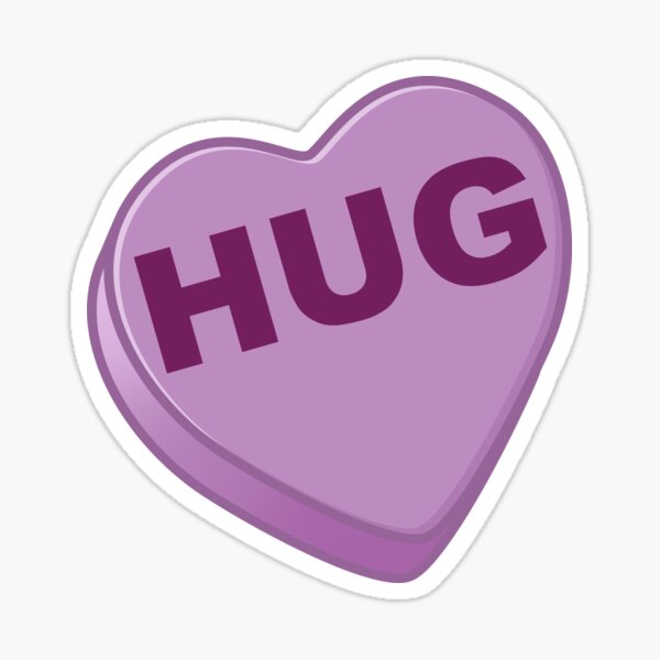 "Purple Hug Candy Heart" Sticker for Sale by kissnhugs | Redbubble