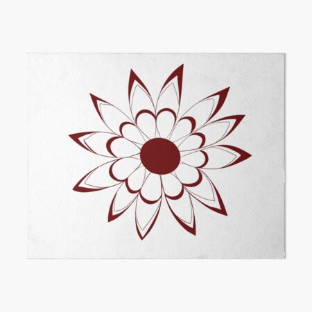 "Simple red flower line art" Art Board Print by Inktown | Redbubble