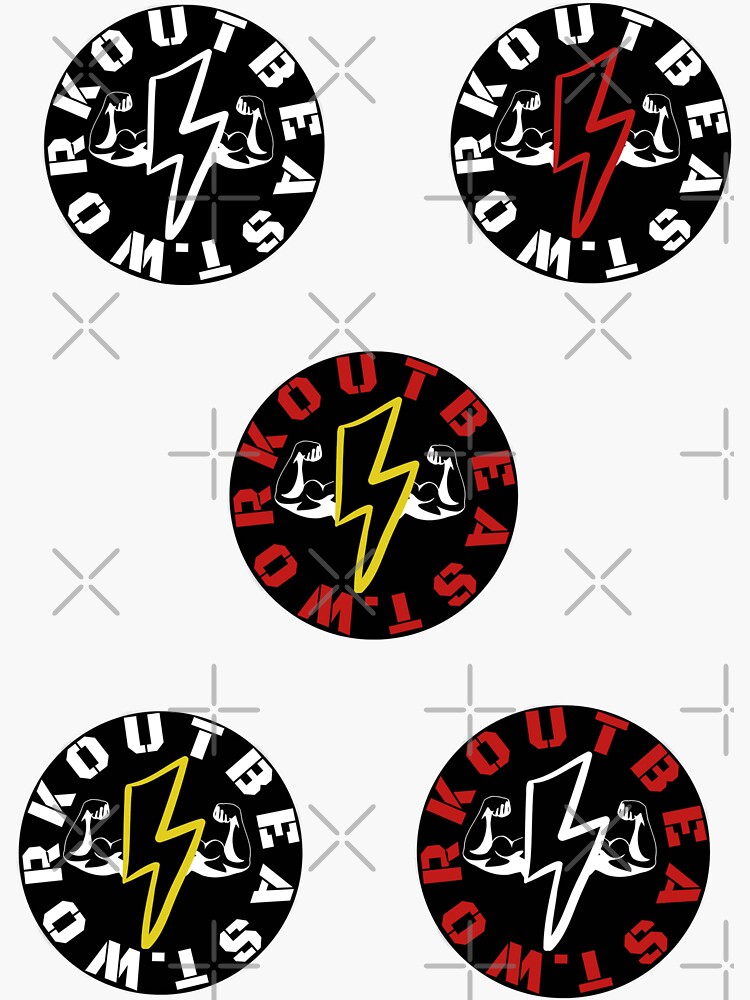 "Workout Beast Set Pack" Sticker for Sale by LMoonDesigns | Redbubble