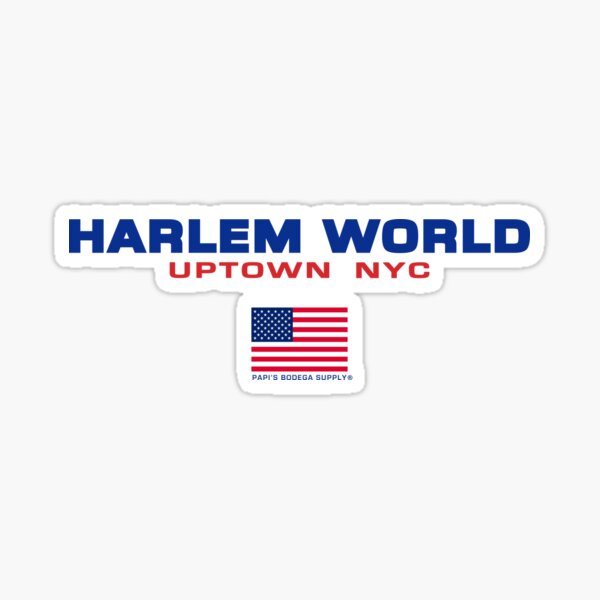 "HARLEM WORLD" Sticker for Sale by BODEGAboutique | Redbubble