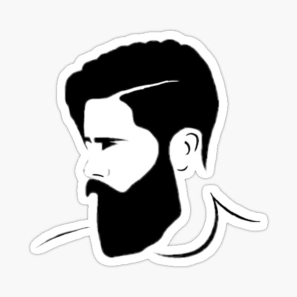 "bearded man" Sticker by merod | Redbubble