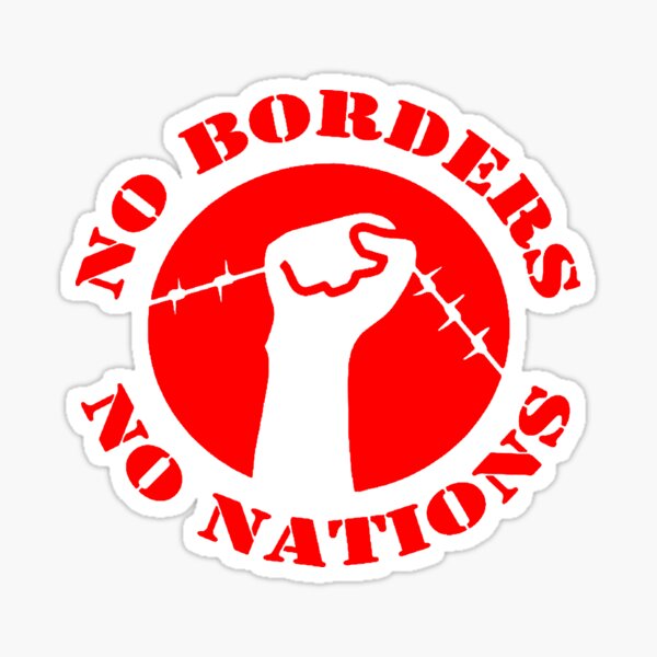 "No Borders" Sticker for Sale by afastuff | Redbubble