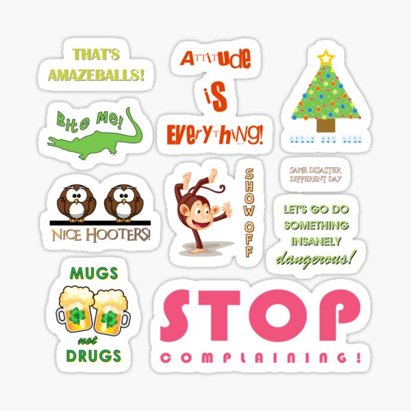"SILLY STICKER SET" Sticker for Sale by monkeydesigns4u | Redbubble
