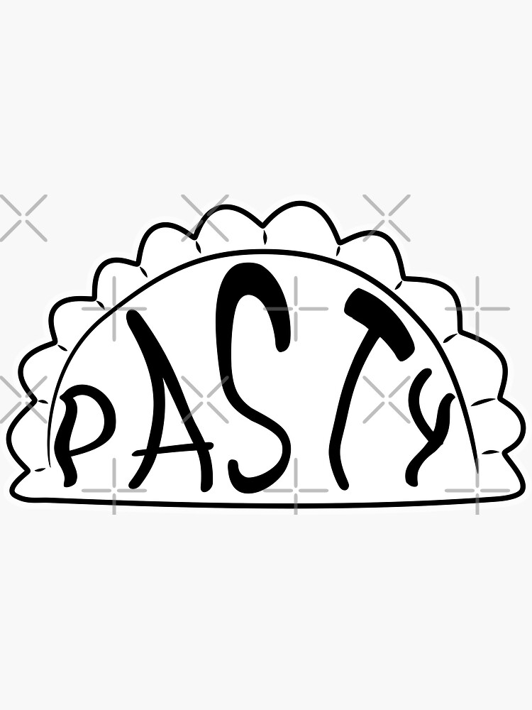 "Cornish Pasty Text Art British Food White Black" Sticker for Sale by ...